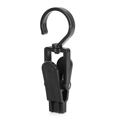 HANGERWORLD 10 Pack Accessory Clip Hangers - Black Plastic - Strong Swivel Hook Laundry Storage Boot Clips