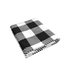 QICENIT Black and White Plaid Highly Absorbent Hand Towels Ultra Soft Quick-Dry Bath Towel for Bathroom Kitchen Hotel Gym Spa Superfine Fiber(15.7" x 27.5")