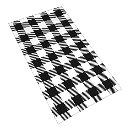 QICENIT Black and White Plaid Highly Absorbent Hand Towels Ultra Soft Quick-Dry Bath Towel for Bathroom Kitchen Hotel Gym Spa Superfine Fiber(15.7" x 27.5")