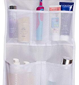 MISSLO Shower Caddy Organizer 5 Pockets + Mesh Hanging Shower Caddy with Rotatable Hanger (Black)