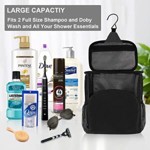 domidomi Shower Caddy Dorm Tote Bag- Portable for College Large Capacity, Must Have Travel Accessories, Hanging Mesh Bag Camping Gym Boys and Girls (Black) (220725)