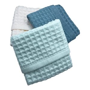 premium quality washcloths - fast drying, high absorbency, 100% cotton, luxurious waffle design