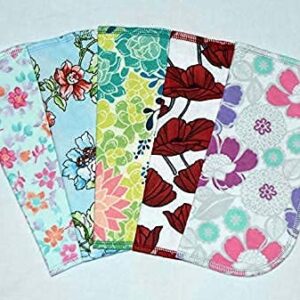 1 Ply Printed Flannel Little Wipes 8x8 Inches Set of 5 Flower Splash