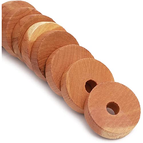 Juvale Cedar Rings for Hangers, Cedarwood Closet and Drawer Freshener (1.5 in, 36 Pack)