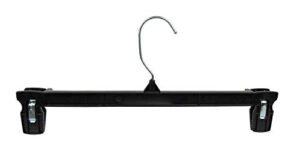 hangon recycled plastic with ridged clips pants hangers, 12 inch, black, 10 pack