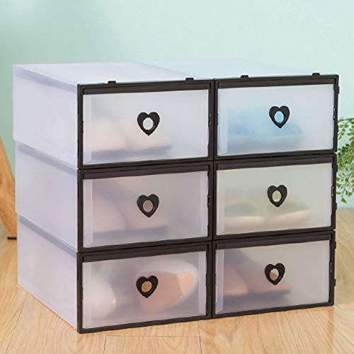 20 PCS Shoe Storage Boxes,Stackable Shoe Organizer with Lid,Clear Plastic Stackable Collapsible Shoe Organizer for Dining Room,Garden,Bedroom,12*8*5in