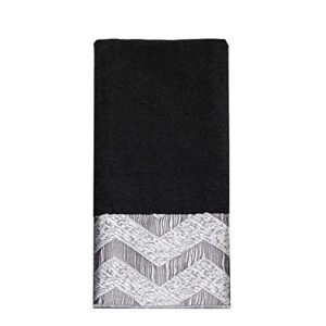 avanti linens chevron galaxy collection, fingertip towel, black