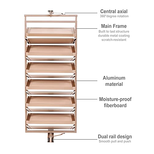 360 degree rotating shoe rack for any tall or short cabinet deeper than 15" (12 Layers, Black Gray)