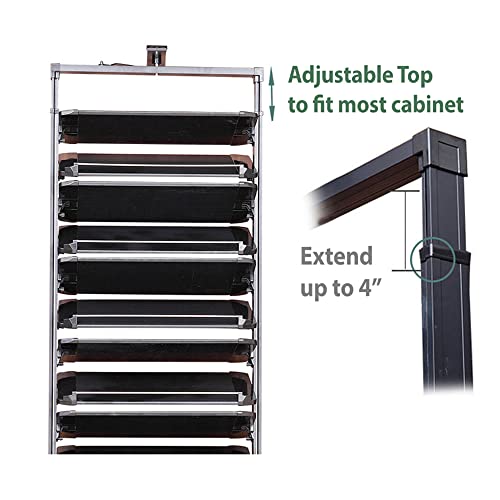 360 degree rotating shoe rack for any tall or short cabinet deeper than 15" (12 Layers, Black Gray)