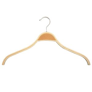 nahanco 664 bentwood top hanger, chrome ball-end hook, 17.5", natural (pack of 100)