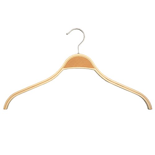 NAHANCO 664 Bentwood Top Hanger, Chrome Ball-End Hook, 17.5", Natural (Pack of 100)