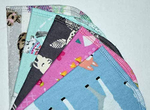 2 Ply Printed Flannel Washable. Llama and Alpaca- Set Napkins 8x8 inches 5 Pack - Little Wipes (R) Flannel