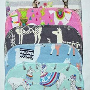 2 Ply Printed Flannel Washable. Llama and Alpaca- Set Napkins 8x8 inches 5 Pack - Little Wipes (R) Flannel