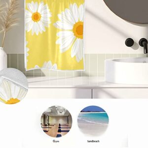 MERRYSUGAR Hand Towel Sunflower Daisy Yellow Soft Highly Absorbent Face Towel Dish Towel Bathroom Towels 30X15 inch Towels for Gym,Yoga,Kitchen and Bath