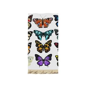 domiking coloured butterflies soft hand towels for bathroom decorative guest towels fingertip towels for hotel spa gym,16 x 30 inches