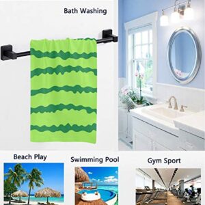 Naanle Fresh Green Watermelon Stripes Highly Absorbent Soft Large Decorative Guest Hand Towel for Bathroom, Hotel, Gym and Spa (16 x 30 Inches)