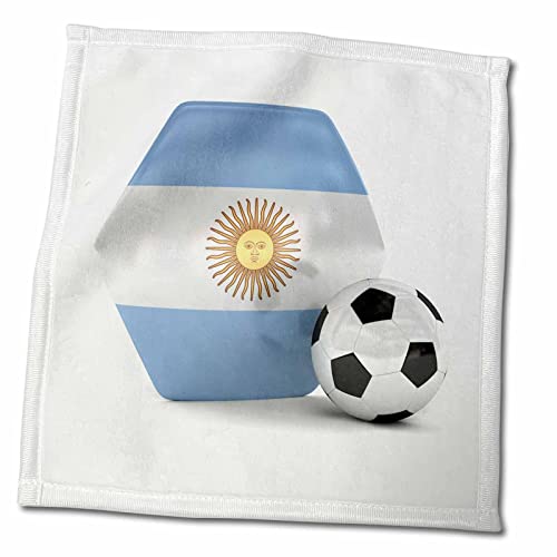 3dRose Carsten Reisinger - Illustrations - Argentina Soccer Ball - Towels (twl-181889-3)