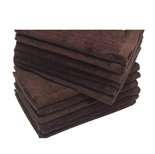 Bulk Price 100% Cotton Terry Towel for Bath,Face&Hand,Sport (Size:11" x 18") (3, Brown)