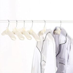 Buthneil 12 Pack Padded Hangers, Blouse Hangers Satin Padded Hangers for Women Clothes, Sweaters, Dresses, Clothing, Weddings, Ivory