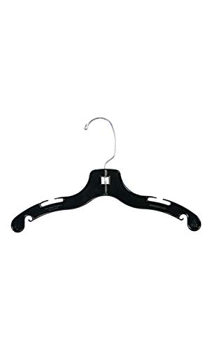 12 inch Black Plastic Children's Dress Hangers - Case of 100