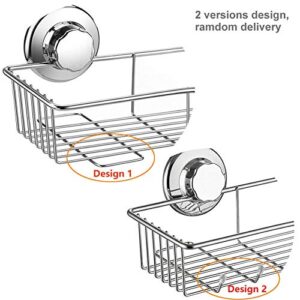 ARCCI Powerful Suction Cup Shower Caddy, Bath Shelf Storage Combo Organizer Basket for Bathroom & Kitchen, Rustproof Stainless Steel