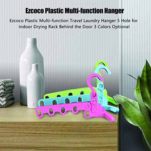 ezcoco Plastic Multi-Function Hangers,Drying Rack,Suit Hangers,Travel Hangers（Pink&Blue&Green）- Green