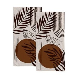 vantaso bath hand towels set of 2 boho leaves soft and absorbent washcloths kitchen hand towel for bathroom hotel gym spa