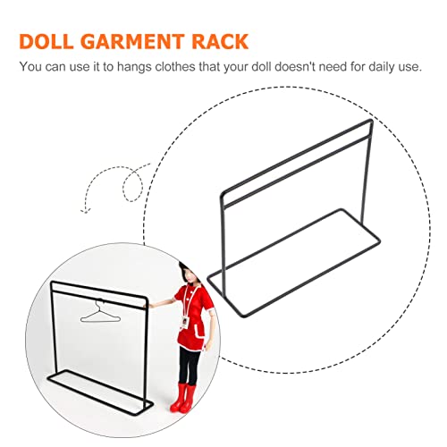 NUOBESTY Doll Clothes Rack Doll Dress Rack, Doll Garment Rack Clothes Hanger Mini Coat Hanger, Compatible with 18 Inch Doll Accessories Metal Doll Rack