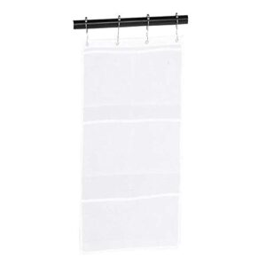 yosooo 6 pockets mesh shower organiser bathroom over the door hanging mesh pockets storage bag holder hanging caddy with hooks quick dry bathroom storage basket