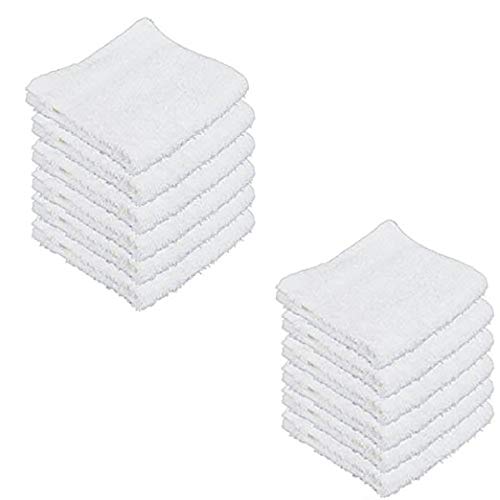 12 Pack White Hands Towels Fingertip Towel Make Up Face Wipes Highly Absorbent Washcloths (12" Wx12 L)