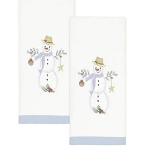 Avanti Linens Coastal Snowman Collection, 2 pk Fingertip Set, White