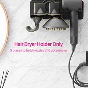 JONR Hair Dryer Holder Wall Mounted Bathroom Blow Dryer Holder Carbon Steel Storage Rack for Dyson Supersonic Hair Dryer