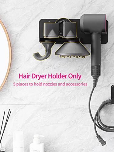 JONR Hair Dryer Holder Wall Mounted Bathroom Blow Dryer Holder Carbon Steel Storage Rack for Dyson Supersonic Hair Dryer