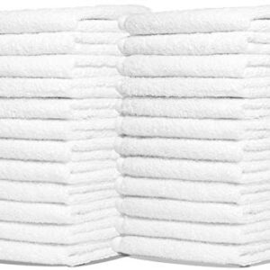 Nicole Fantini, 100 Pack of Premium White Washcloth Set (11 x 11 Inches) 100% Cotton Face Cloths, Highly Absorbent and Soft Feel Fingertip Towels