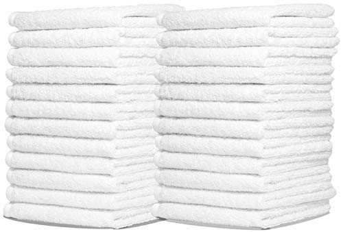 Nicole Fantini, 100 Pack of Premium White Washcloth Set (11 x 11 Inches) 100% Cotton Face Cloths, Highly Absorbent and Soft Feel Fingertip Towels