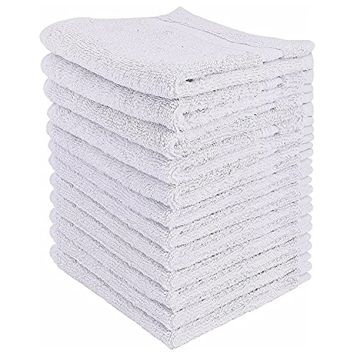 Nicole Fantini, 100 Pack of Premium White Washcloth Set (11 x 11 Inches) 100% Cotton Face Cloths, Highly Absorbent and Soft Feel Fingertip Towels