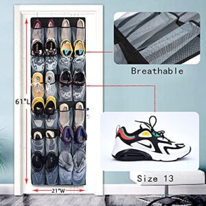 CiLai Over The Door Shoe Organizer 24 Large Mesh Pockets Hanging Shoe Hanger Holder for Closet(Black)