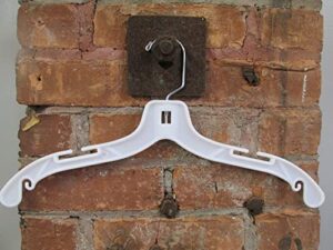 nahanco 1405 plastic dress hanger, jumbo weight, 17", white (pack of 100)