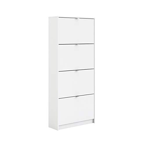 Tvilum Bright 4 Drawer Shoe Cabinet, White