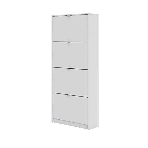 Tvilum Bright 4 Drawer Shoe Cabinet, White