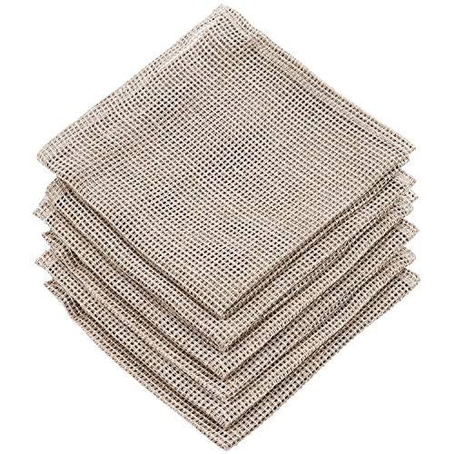 Reusable Makeup Remover Cloths - Pure 100% Linen Washcloths - 6-Pack 8x8-inches Open Weave Washable Face Wipes