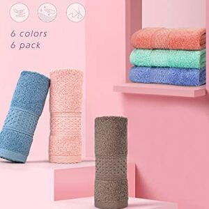 Cleanbear Hand Towels and Washcloths Set Bathroom Towels Set 6 Colors for Different Needs