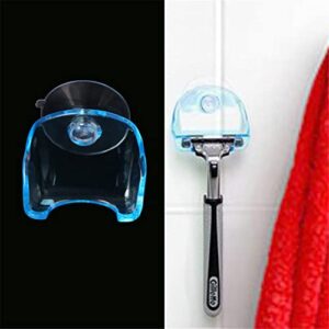 U-M pulabo Suction Cup Holder Single Rack Bathroom Shower Bath Clear Blue Reusable Plastic Beautiful