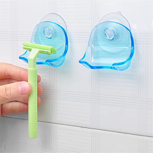 U-M pulabo Suction Cup Holder Single Rack Bathroom Shower Bath Clear Blue Reusable Plastic Beautiful