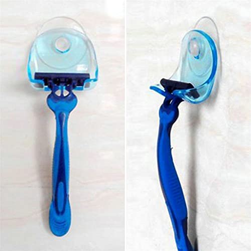 U-M pulabo Suction Cup Holder Single Rack Bathroom Shower Bath Clear Blue Reusable Plastic Beautiful