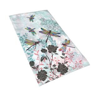 Dragonfly Microfiber Towel Set Includes 2 Hand Towels 27.5"" L x 15.7"" W Soft Absorbent Portable Towels Multipurpose for Bathroom, Hotel, Gym and Spa