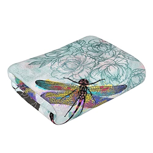 Dragonfly Microfiber Towel Set Includes 2 Hand Towels 27.5"" L x 15.7"" W Soft Absorbent Portable Towels Multipurpose for Bathroom, Hotel, Gym and Spa