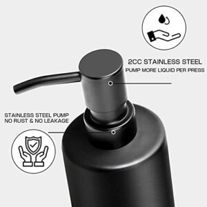 MIERTING Bathroom Accessories Set 5 Pcs, Matte Black Bathroom Accessory Set, Glass Soap Dispenser and Toothbrush Holder Set, Qtip Holder and Cotton Ball Holder, Modern Bathroom Decor Sets