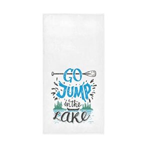 otvee go jump in the lake towel wash cloths 30x15 inch polyester fingertip towel for home bathroom decor