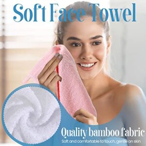 100 Pcs Bamboo Washcloths Towel Bulk 10 x 10 Inch Baby Wash Cloth for Bathroom Soft Quick Drying Bamboo Towels Face Towel for Washing Face Body Reusable Absorbent Washcloths